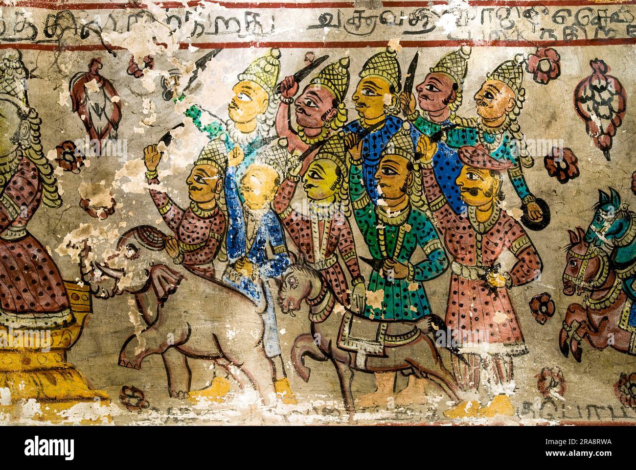 18th century Murals frescos paintings in Adinath Jain temple at Vidur ...