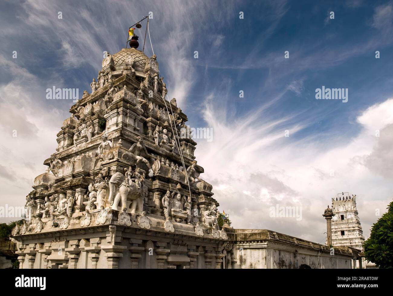 Tower Gopuram in Adinath Jain Temple at Vidur village near Tindivanam ...