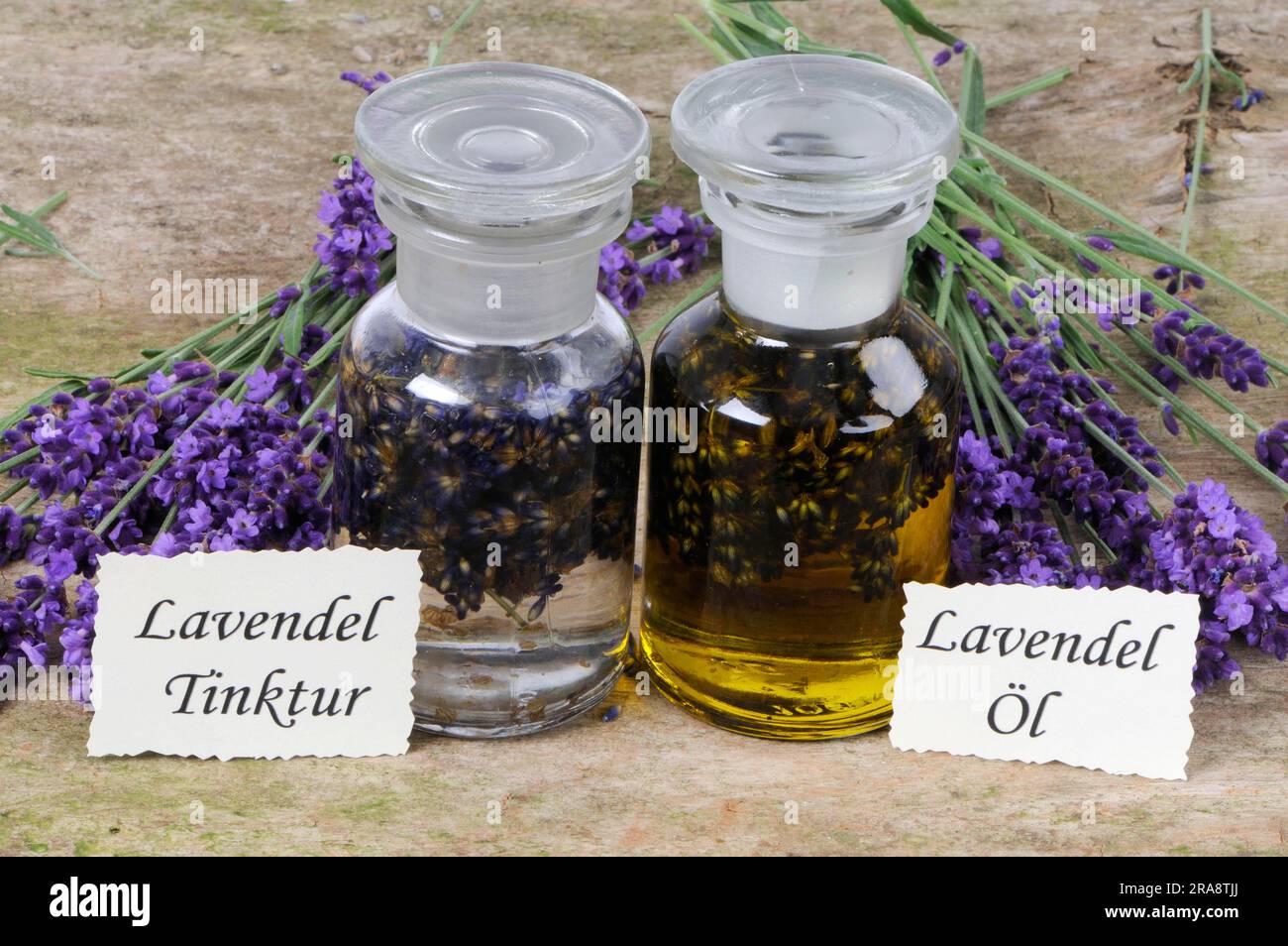 Lavender oil and lavender tincture (Lavandula angustifolia), lavender ...