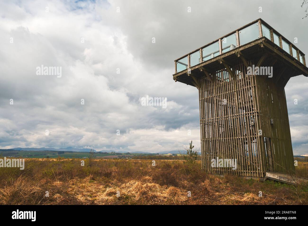 Viewing Tower at Flander's Moss nature reserve. Flander's Moss is a ...