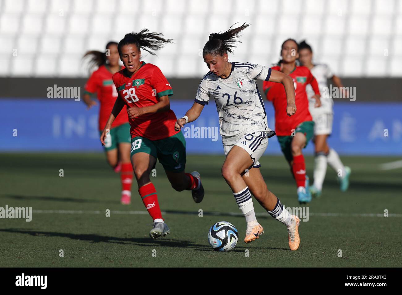 Chiara Beccari (Italy Women)Sarah Kassi (Morocco Women) during the FIFA ...