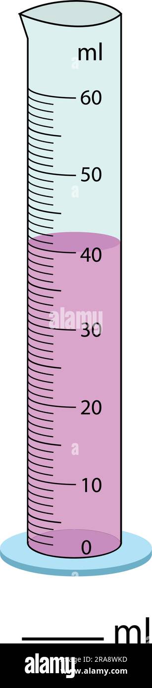 Measuring cylinder. Vector illustration. Cylinder graduated tube vector ...