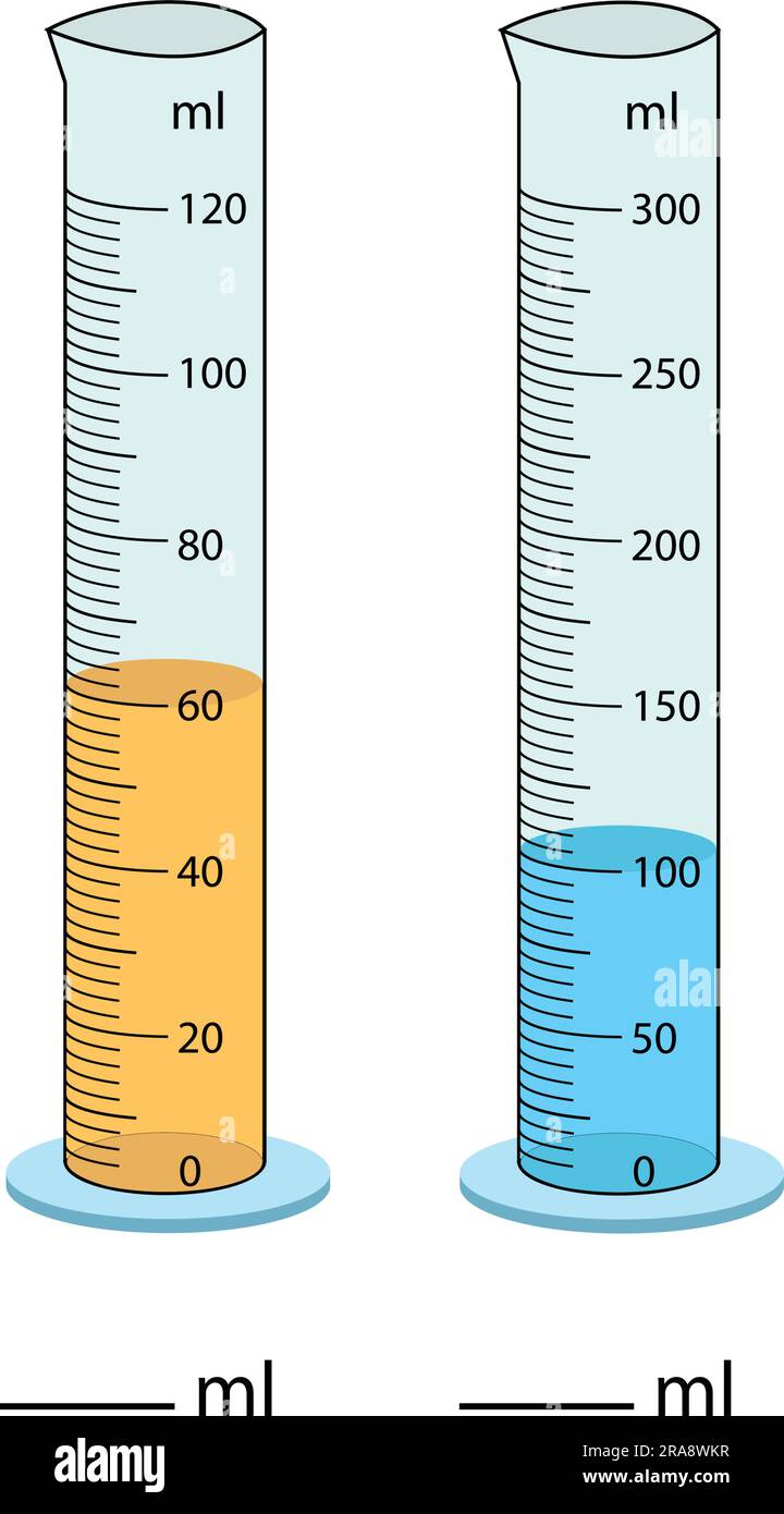 Measuring cylinder. Vector illustration. Cylinder graduated tube vector ...