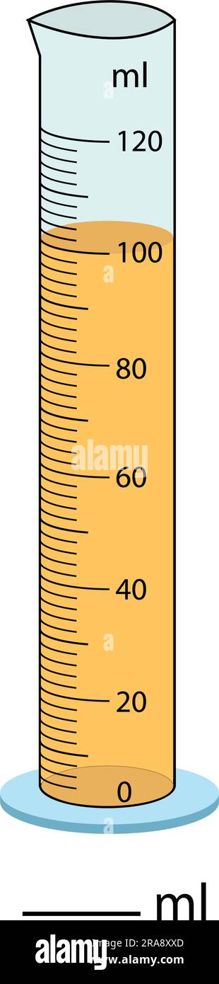 Measuring cylinder. Vector illustration. Cylinder graduated tube vector ...