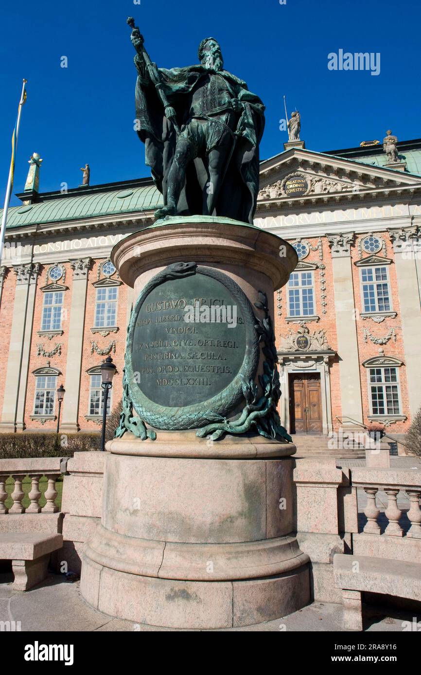Gustav Erich statue, in front of Riddarhuset, Old Town, Riddarholmen ...