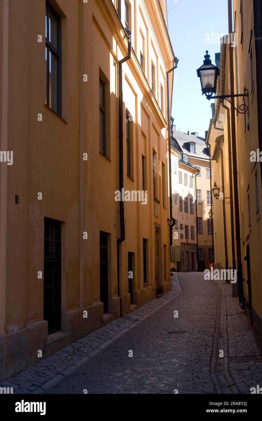 Alley, Stadsholmen Island, Gamla Stan Old Town, Stockholm, Sweden Stock ...