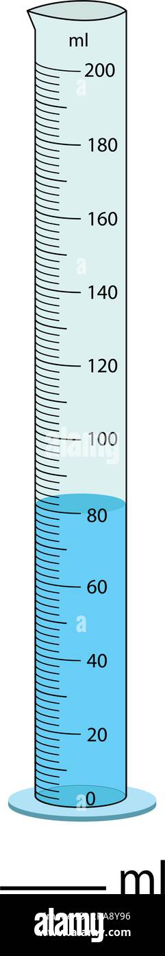 Measuring cylinder. Vector illustration. Cylinder graduated tube vector ...
