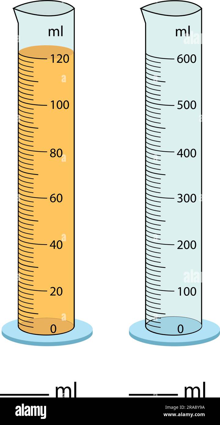 Measuring cylinder. Vector illustration. Cylinder graduated tube vector ...