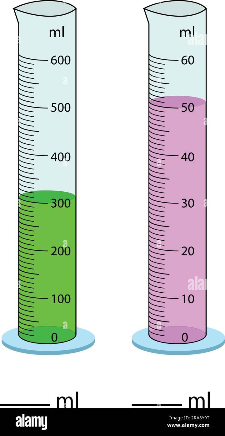 Measuring cylinder. Vector illustration. Cylinder graduated tube vector ...
