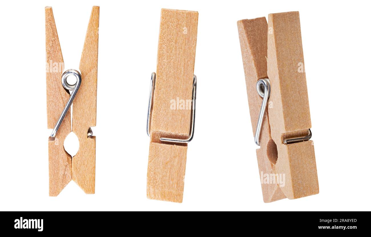 Set of decorative clothespins isolated on white background. Office ...
