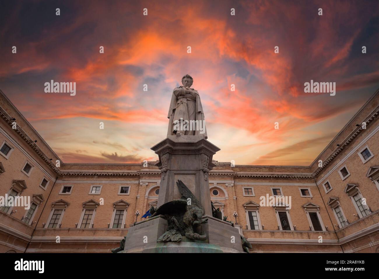 Giacomo Leopardi Statue Monument in Recanati (Macerata - Italy Stock ...