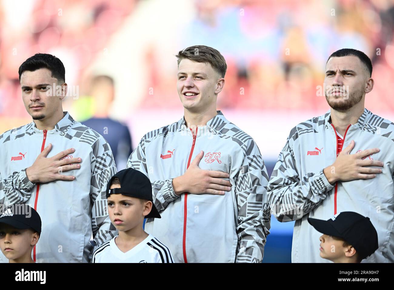 CLUJ-NAPOCA, ROMANIA - JUNE 22: Fabian Rieder, Lewin Blum, Filip ...