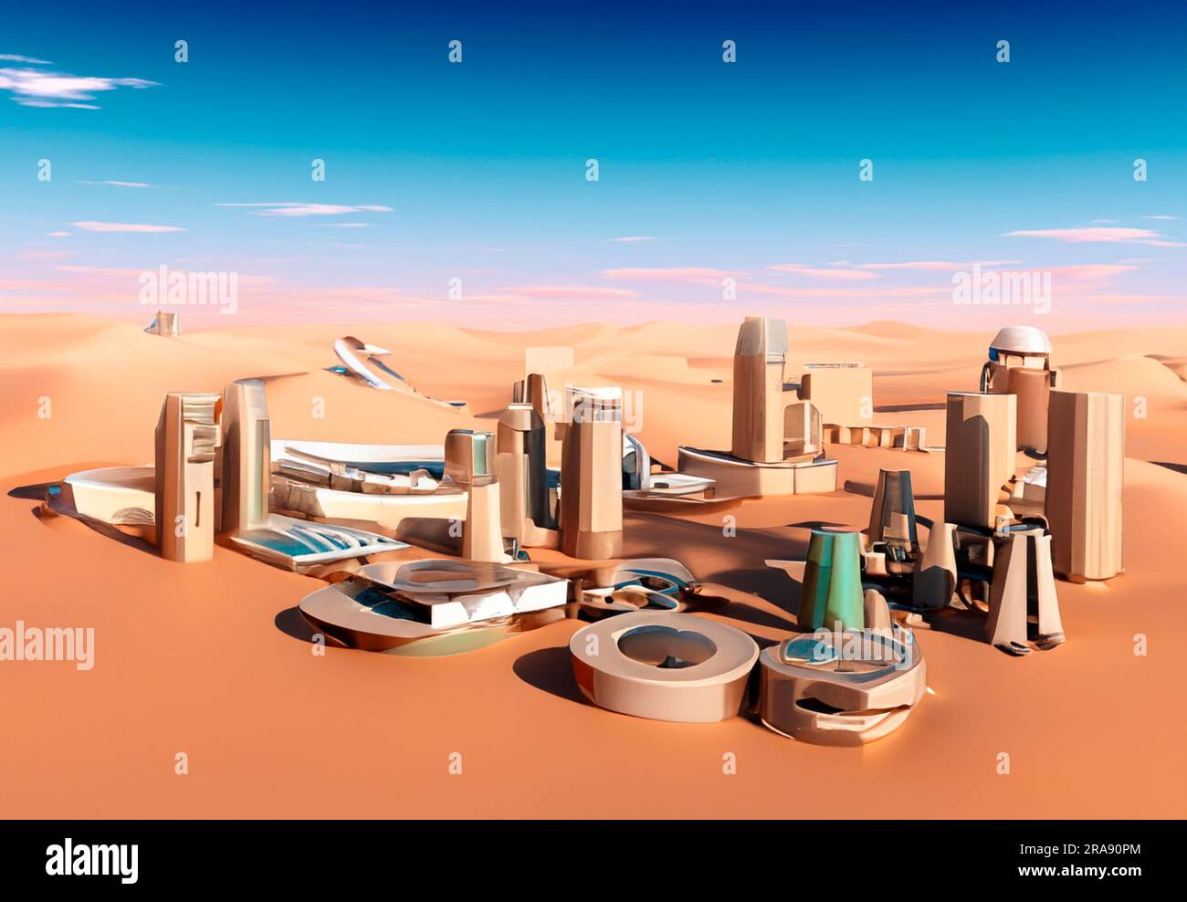 Futuristic city in desert Stock Photo - Alamy