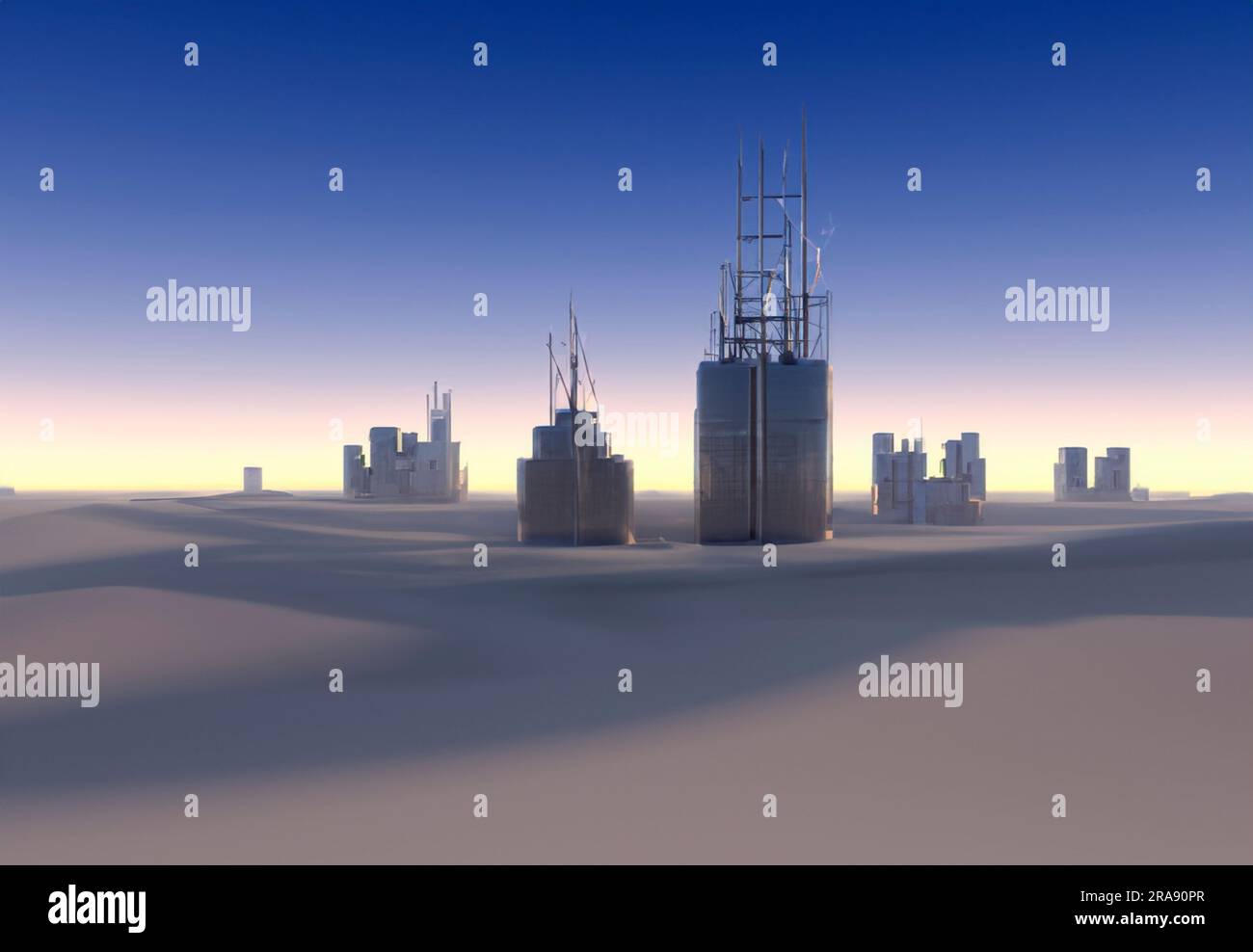 Futuristic city in desert Stock Photo - Alamy
