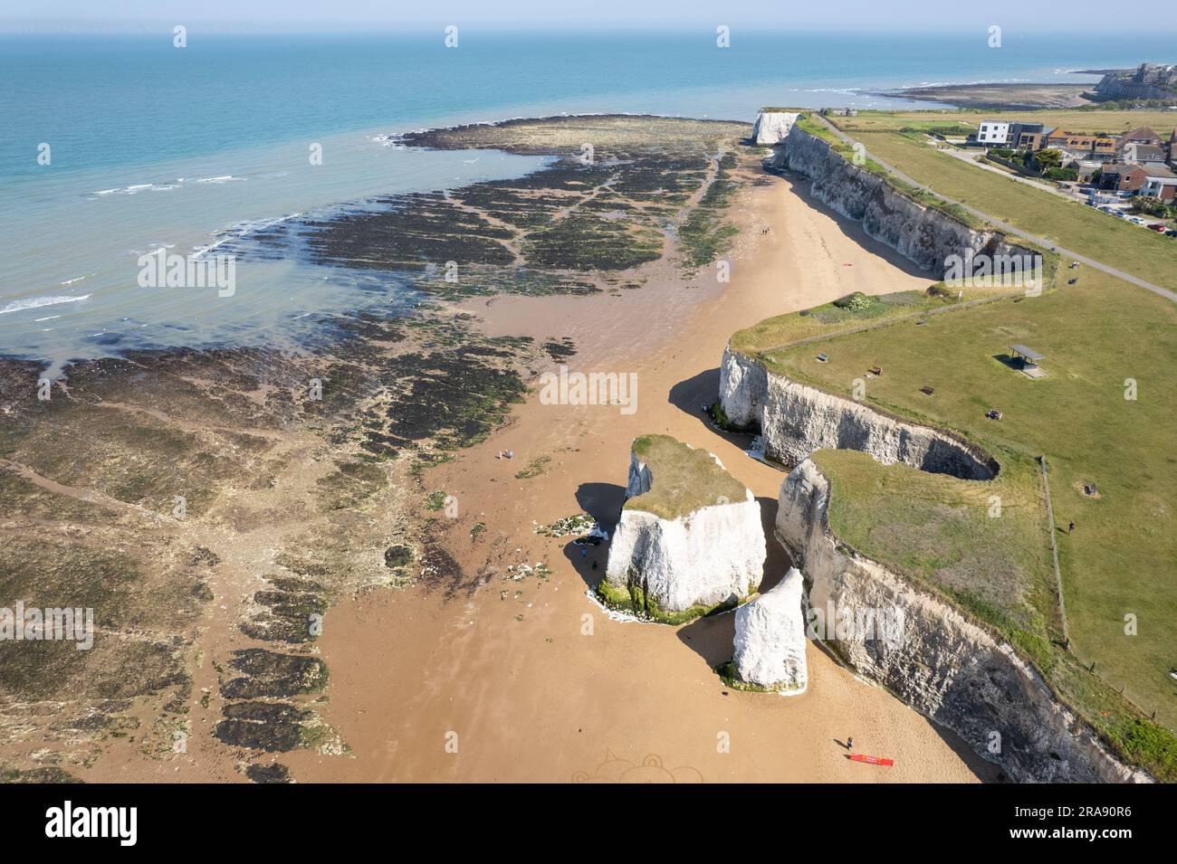 Drone aerial view of botany bay beach in Broadstairs Kent United Kingdom Stock Photo - Alamy