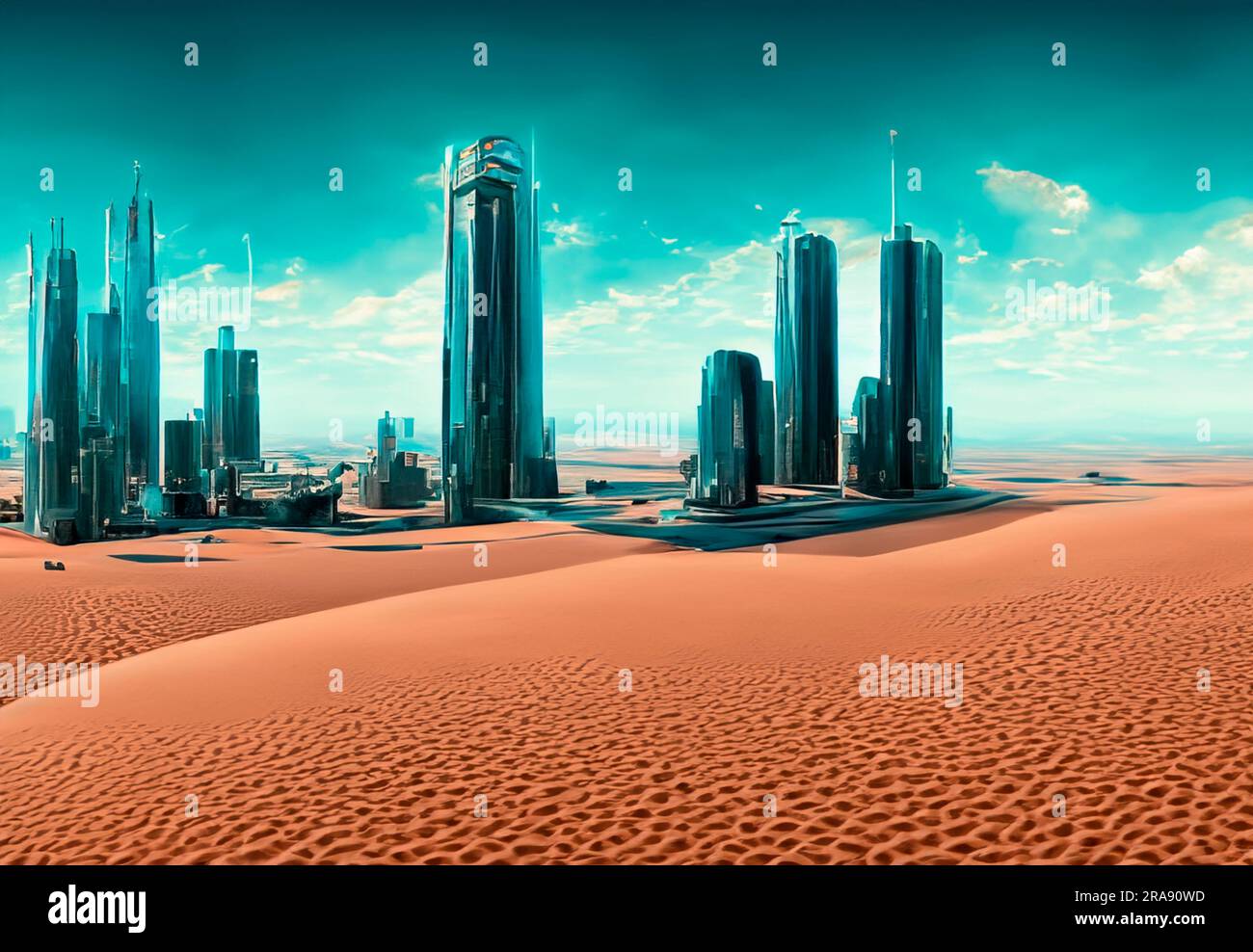 Futuristic city in desert Stock Photo - Alamy