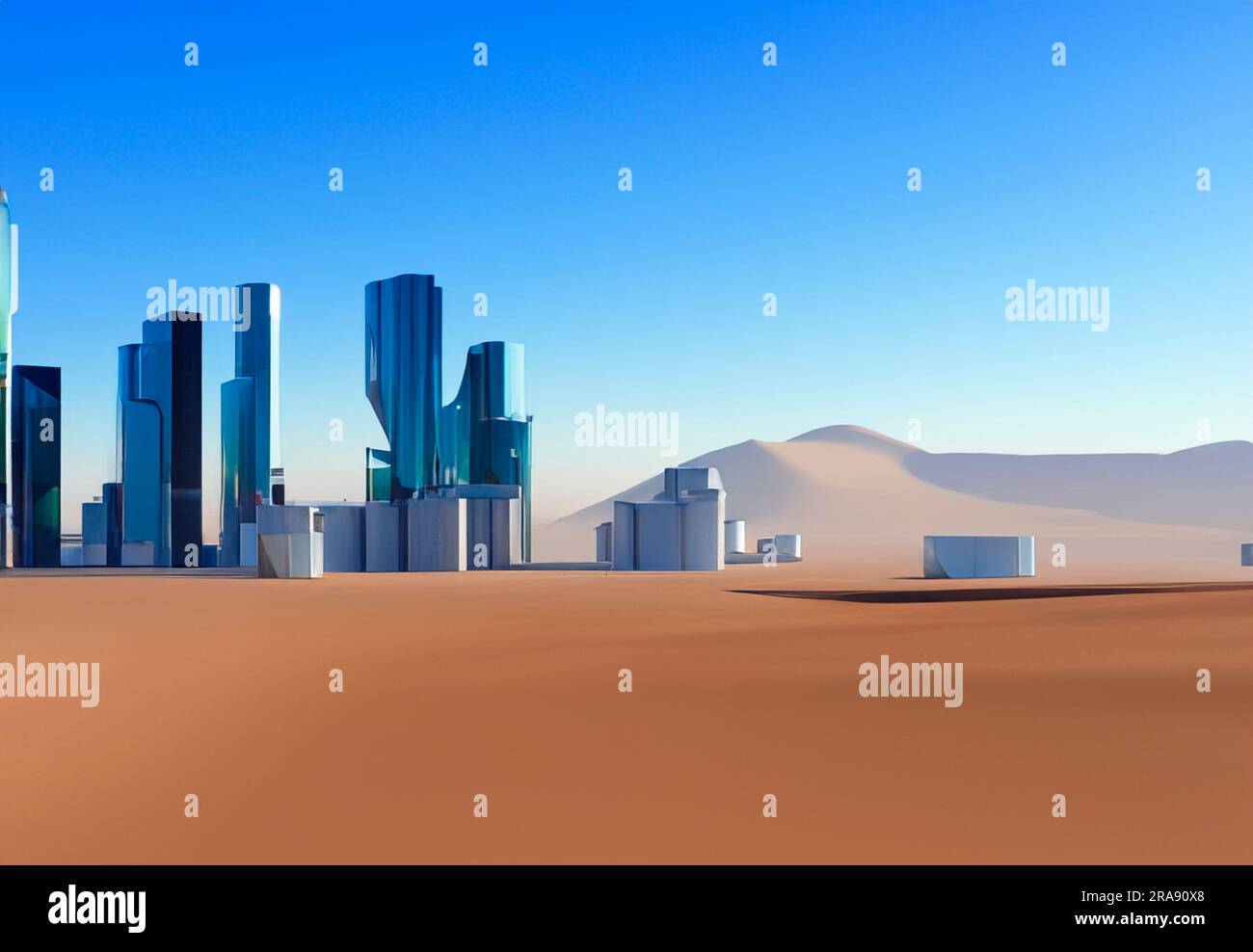Futuristic city in desert Stock Photo - Alamy