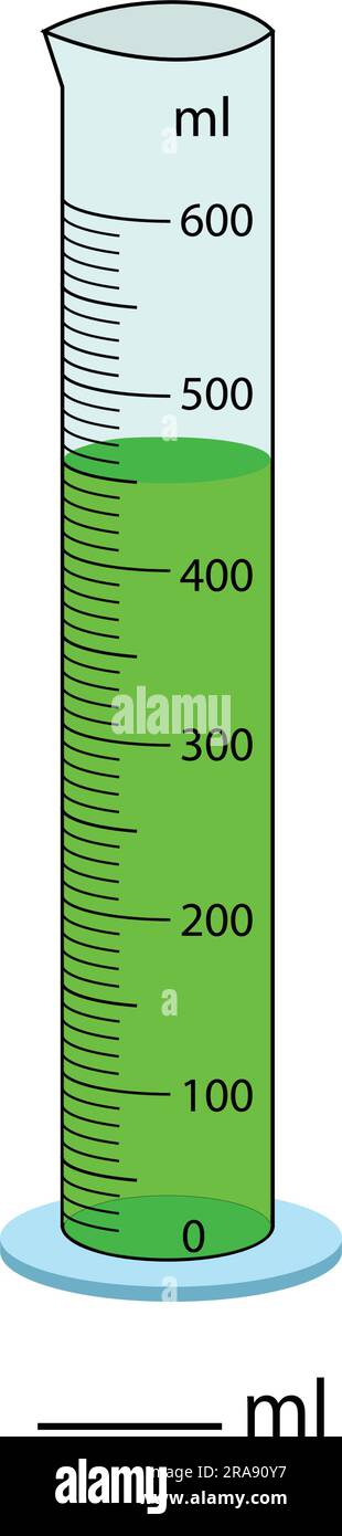 Measuring cylinder. Vector illustration. Cylinder graduated tube vector ...