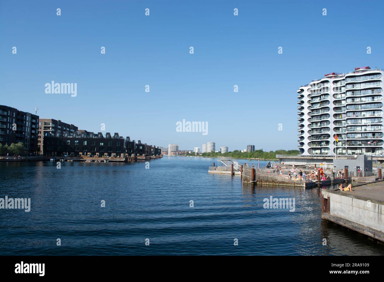 Modern housing estate in Copenhagen, Denmark. A new district ... Modern housing estate in Copenhagen, Denmark. A new district ...