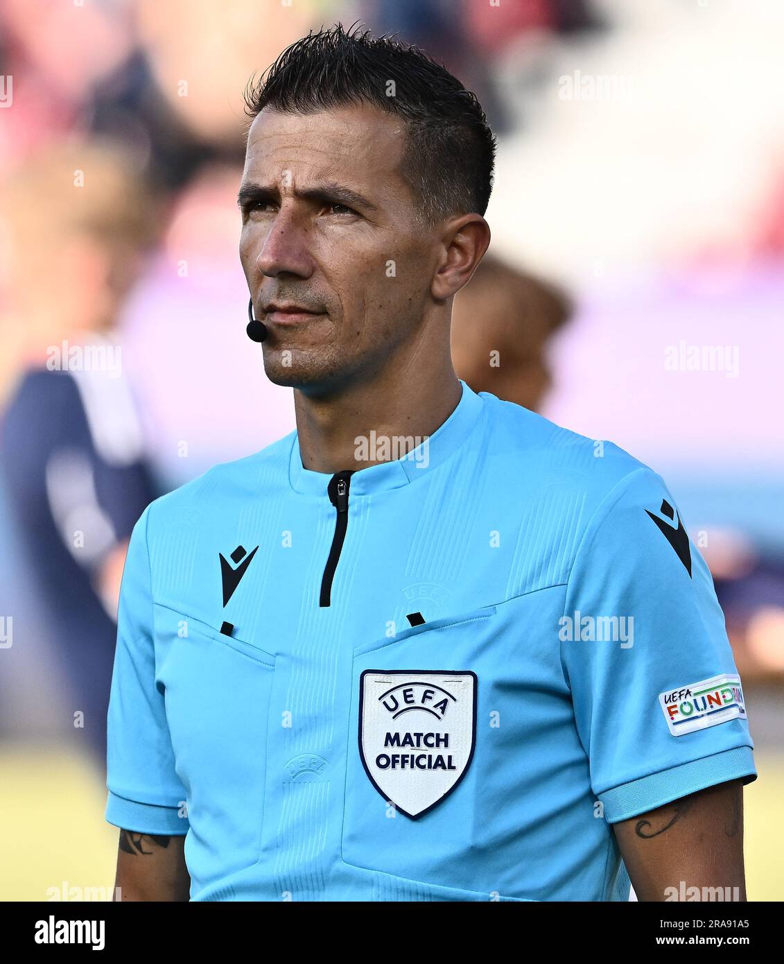 CLUJ-NAPOCA, ROMANIA - JUNE 22: Referee assistant Bruno Jesus during the UEFA Under-21 Euro 2023 ...