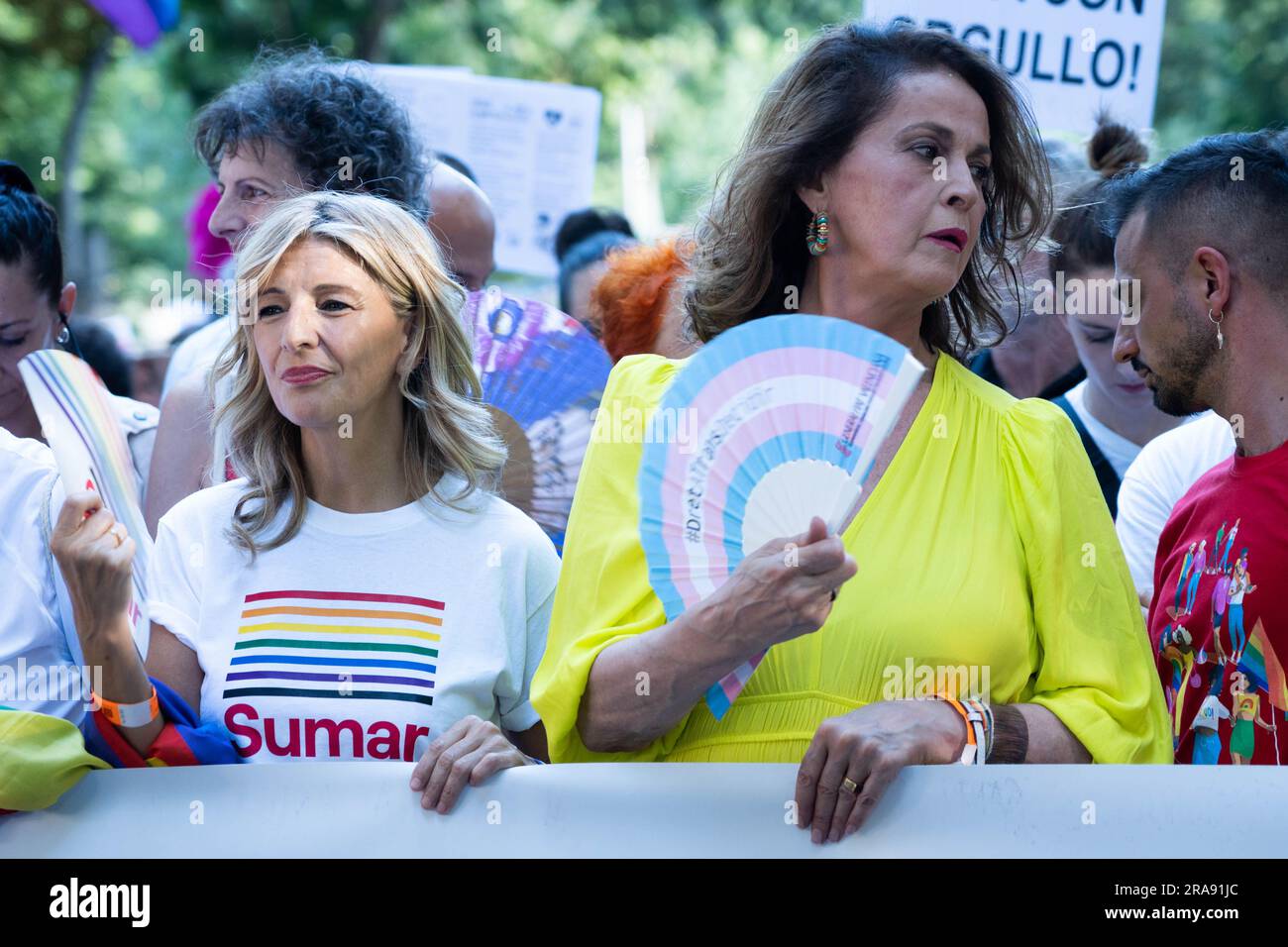 Madrid, Spain. 01st July, 2023. Spanish vice president Yolanda Diaz and ...