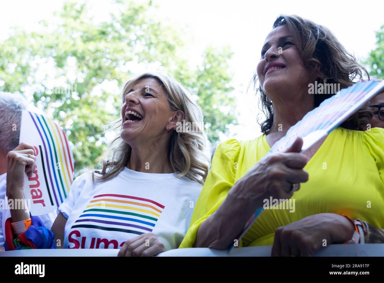 Madrid, Spain. 01st July, 2023. Spanish vice president Yolanda Diaz and ...