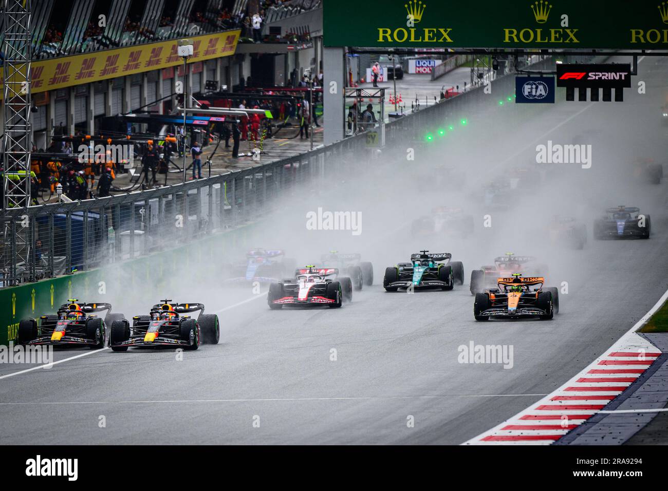 Drivers start the Sprint race during the Austrian F1 Grand Prix weekend ...