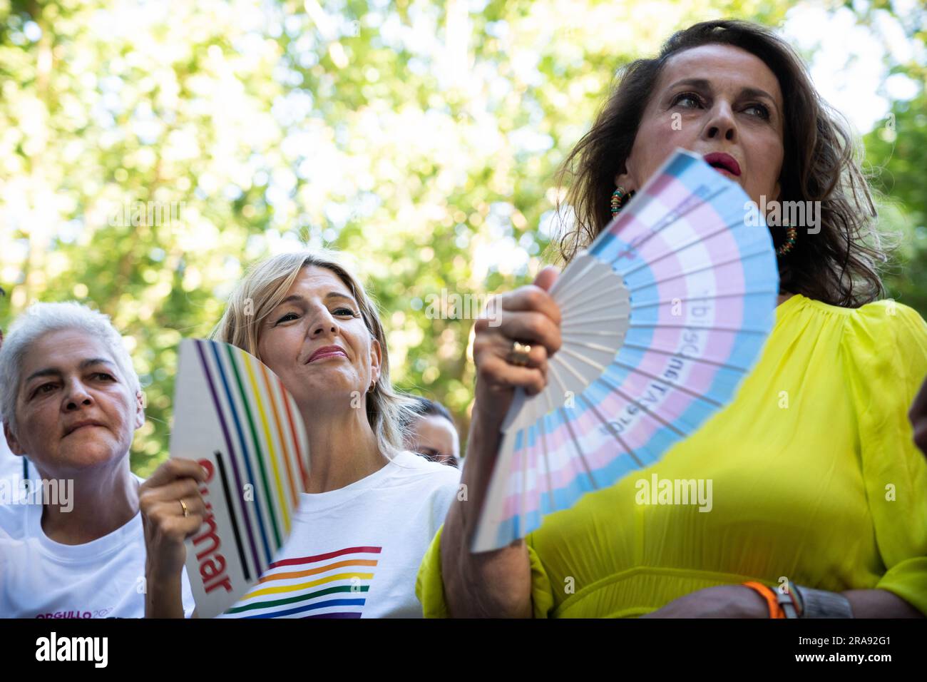 Madrid, Spain. 01st July, 2023. Spanish vice president Yolanda Diaz and ...