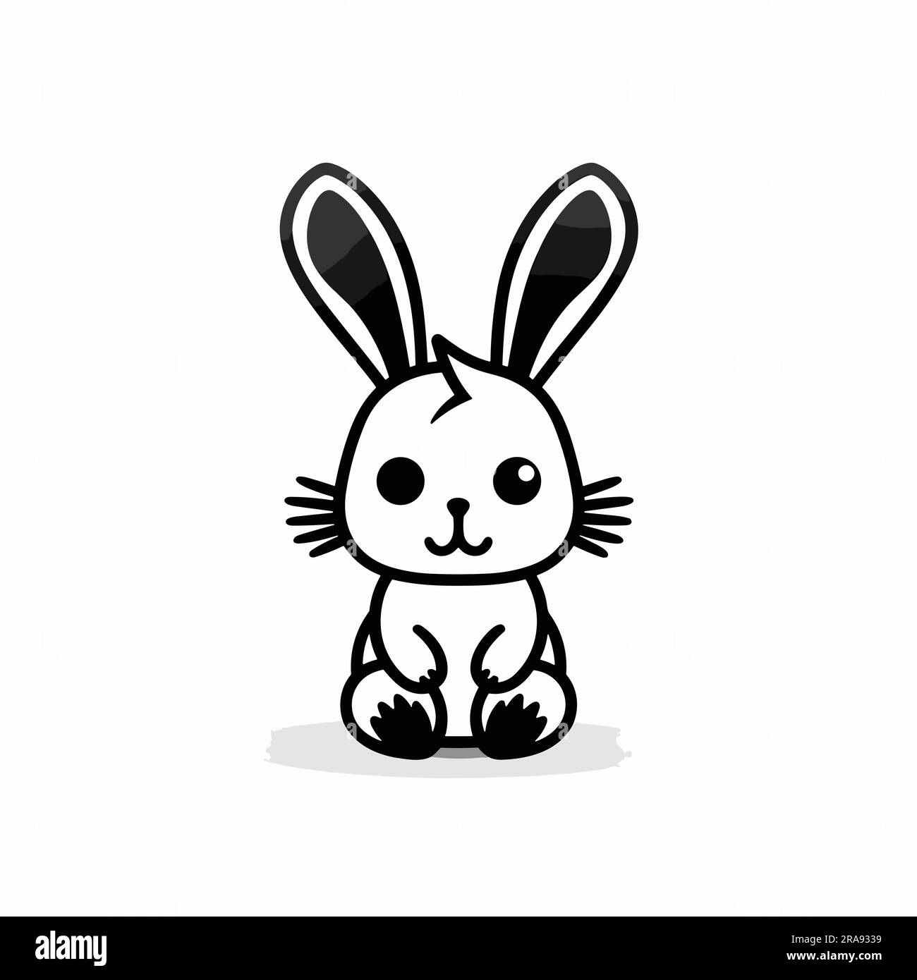 Bunny. Bunny hand-drawn illustration. Vector doodle style cartoon ...