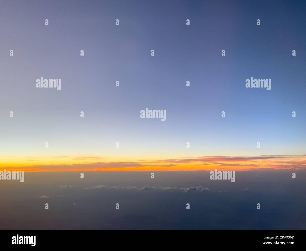 Sunset sky stratosphere background, pictured from plane Stock Photo - Alamy
