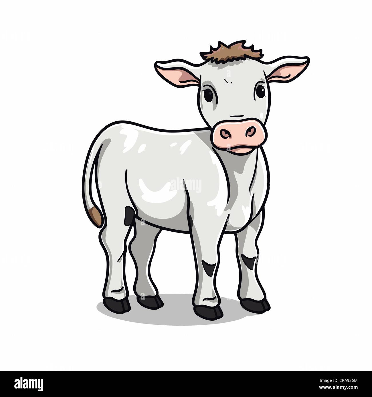 Cow. Cow hand-drawn illustration. Vector doodle style cartoon ...