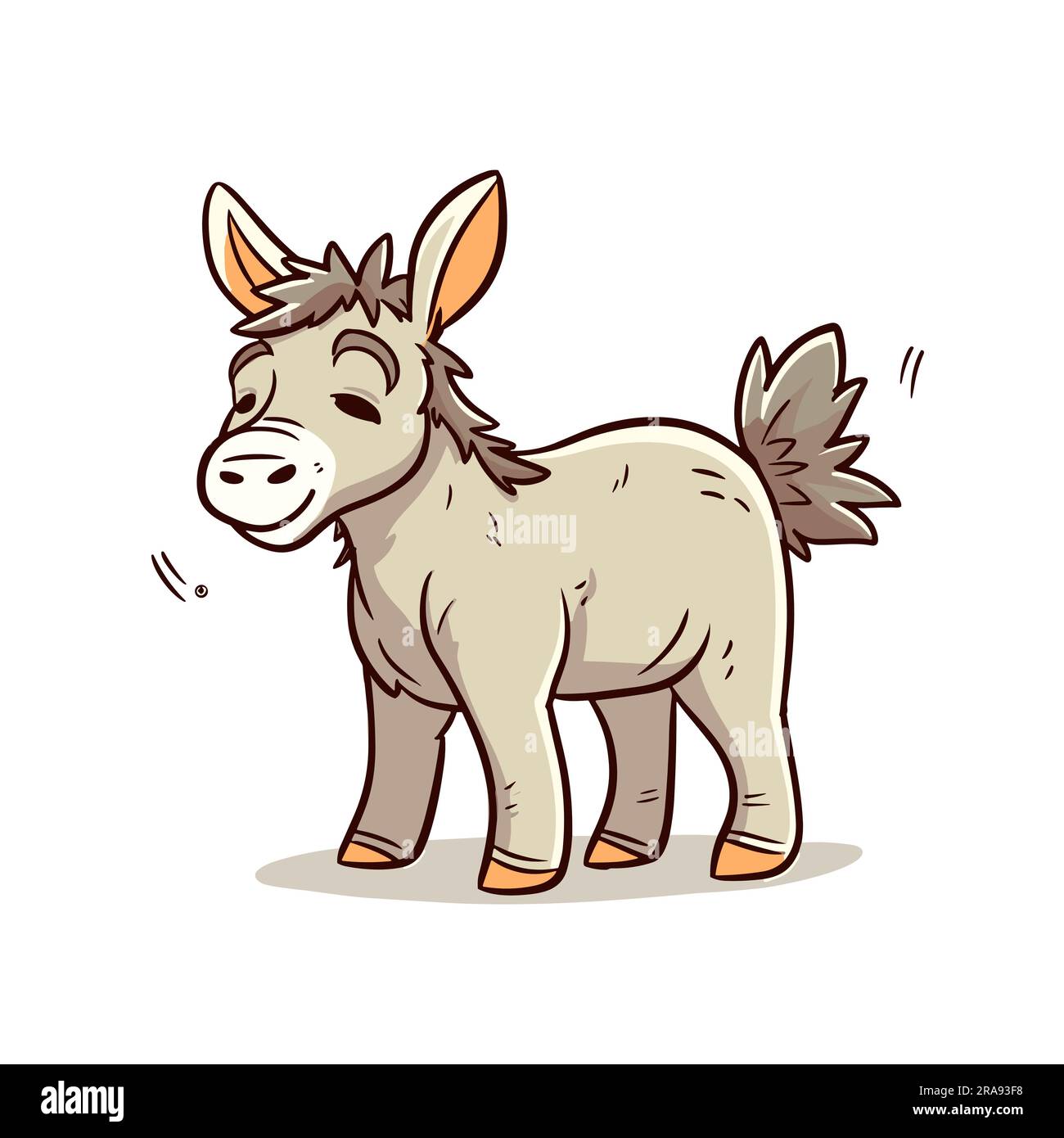 Donkey. Donkey hand-drawn illustration. Vector doodle style cartoon ...