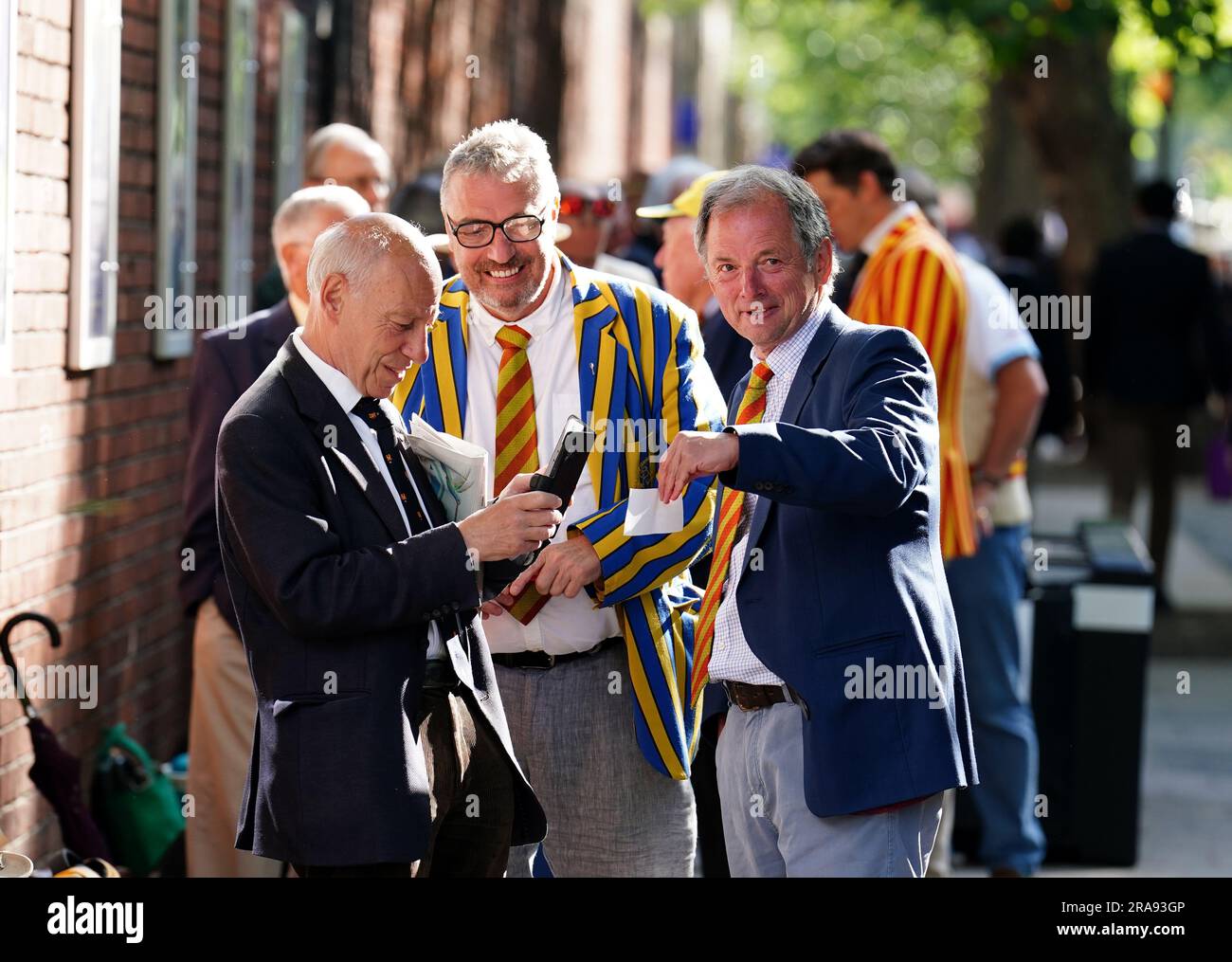 MCC members queue to enter the ground on day five of the second Ashes ...