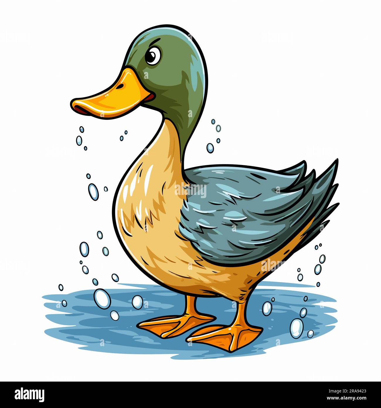 Duck. Duck hand-drawn illustration. Vector doodle style cartoon ...