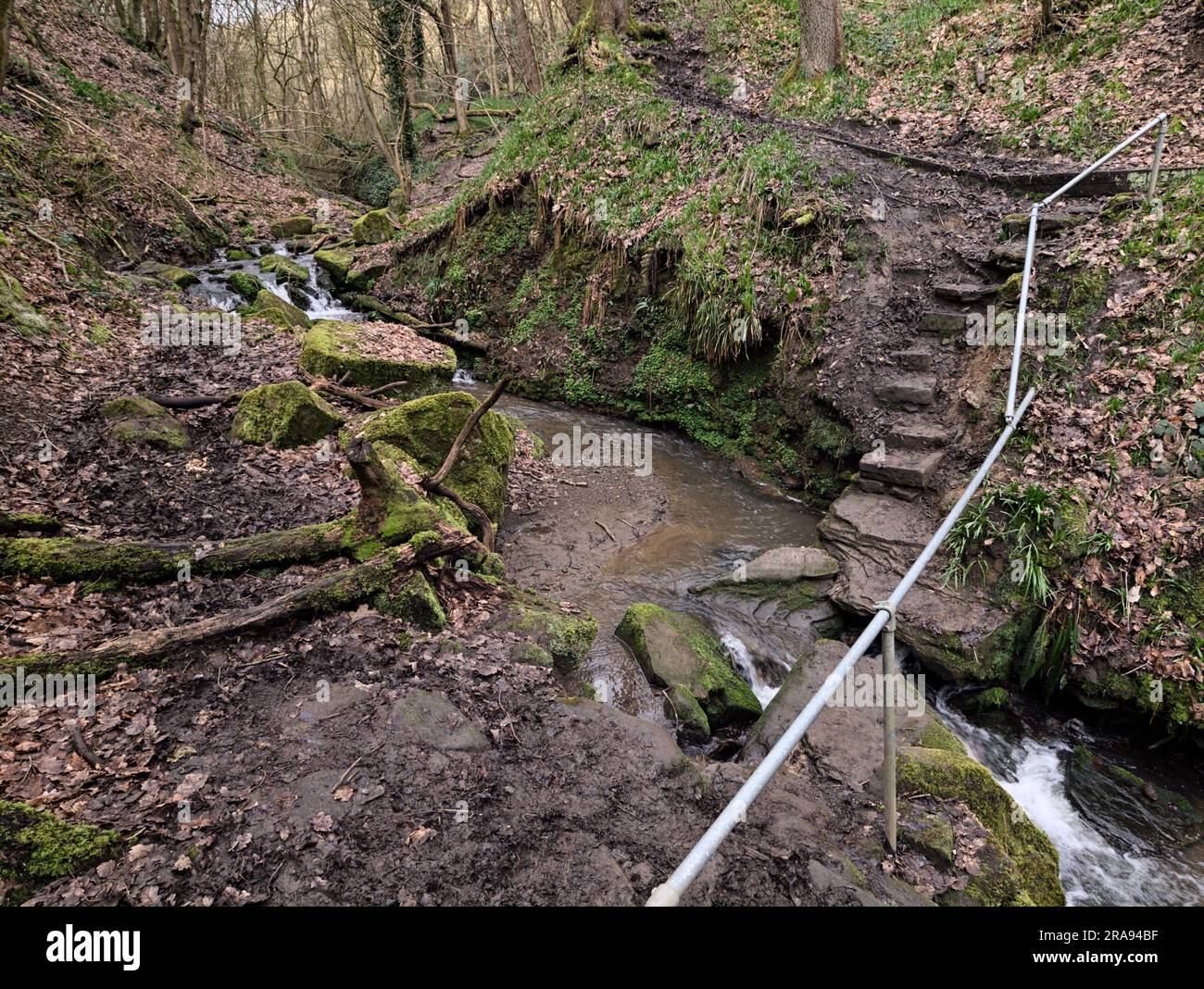 The ford over Dean Clough in Dean Wood, Netherton, Huddersfield Stock ...