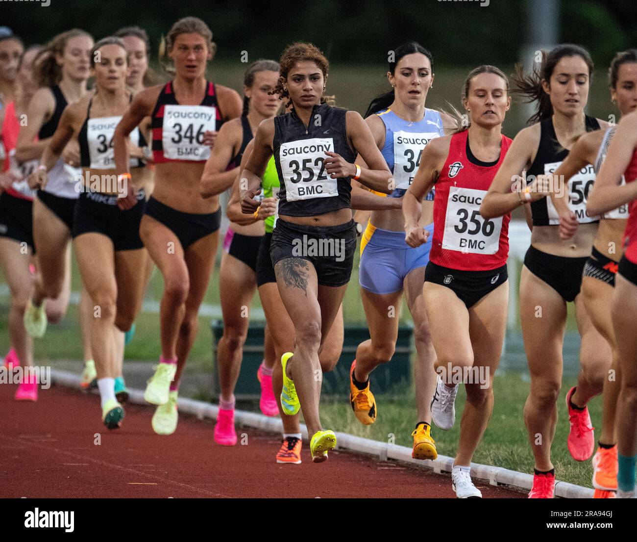Harmilan Bains-Kaur of India competing in the BMC women’s 3000m A race ...
