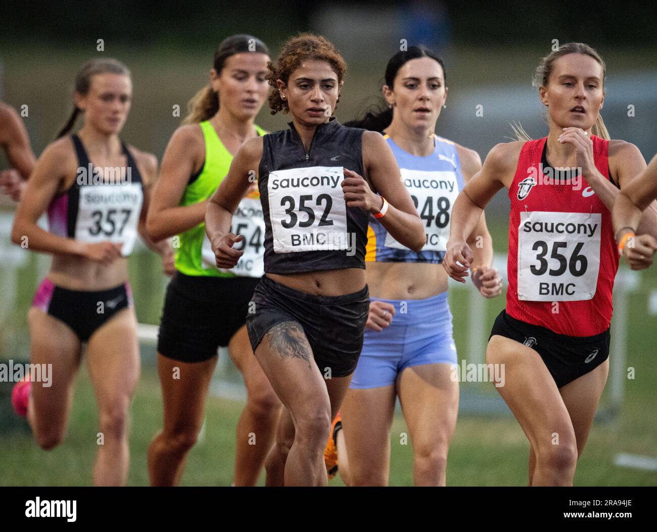 Harmilan Bains-Kaur of India competing in the BMC women’s 3000m A race at the British Milers ...