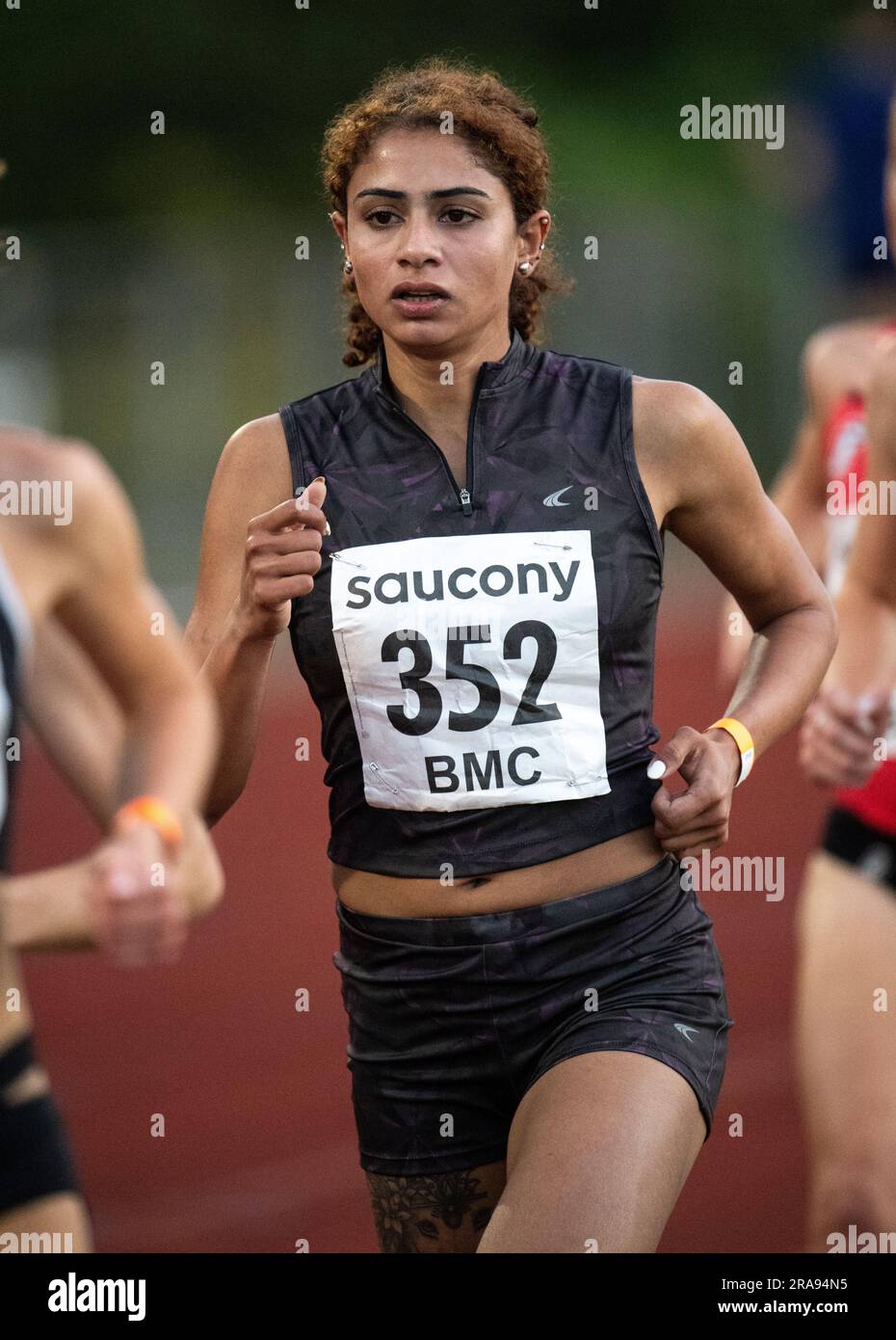 Harmilan Bains-Kaur of India competing in the BMC women’s 3000m A race ...