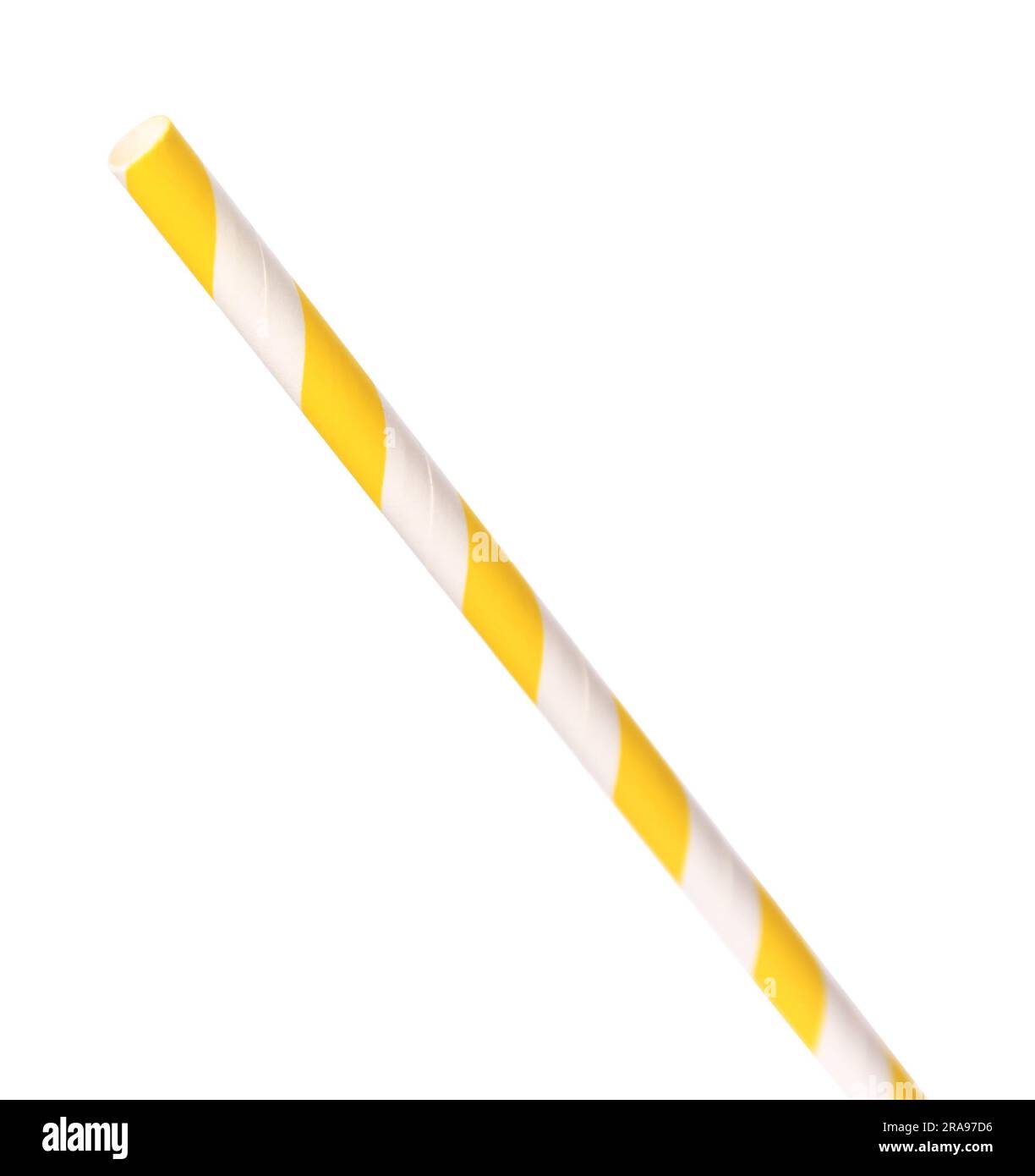One striped paper straw for drinking isolated on white Stock Photo - Alamy