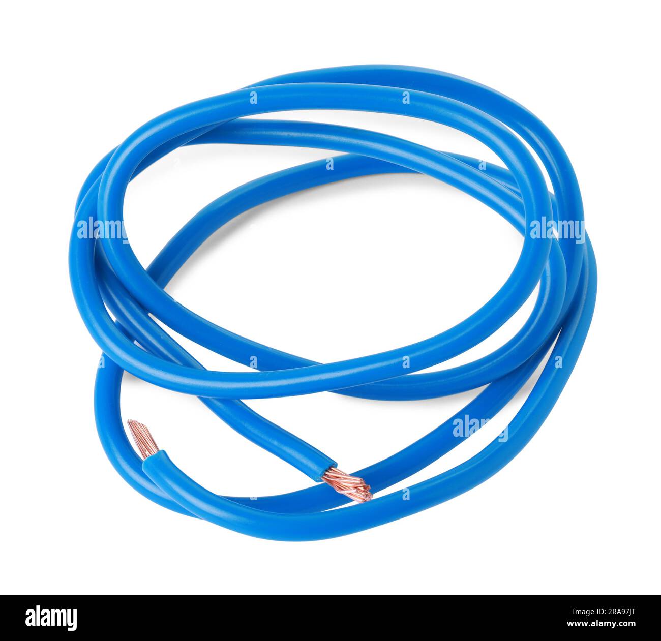 One new electrical wire isolated on white Stock Photo - Alamy