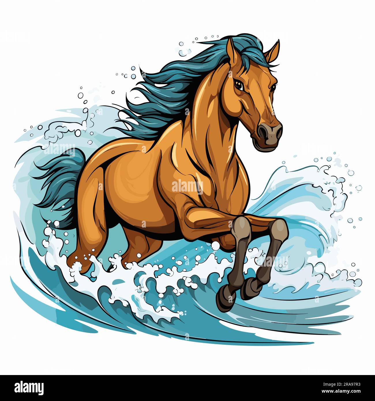 Mare with colt foal Stock Vector Images - Alamy