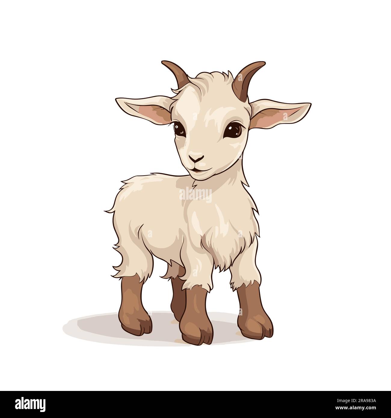Goat kid. Goat hand-drawn illustration. Vector doodle style cartoon ...