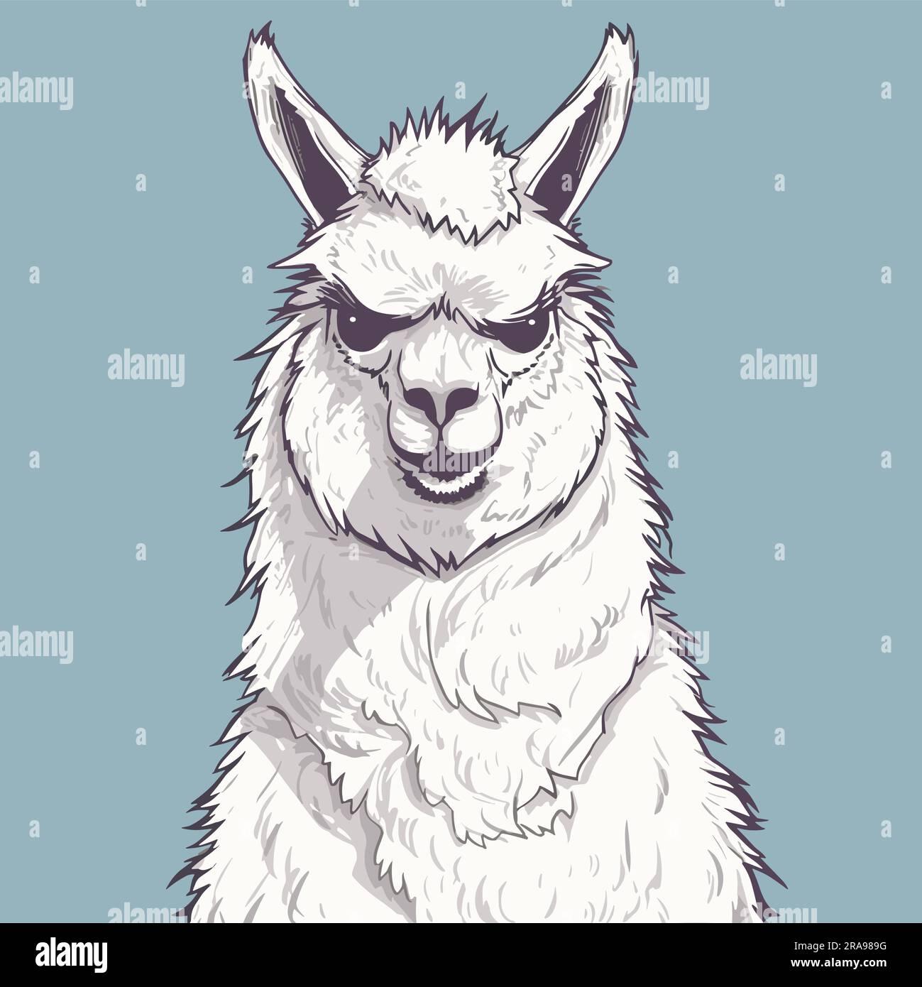 Llama macho. Llama macho hand-drawn illustration. Vector doodle style ...