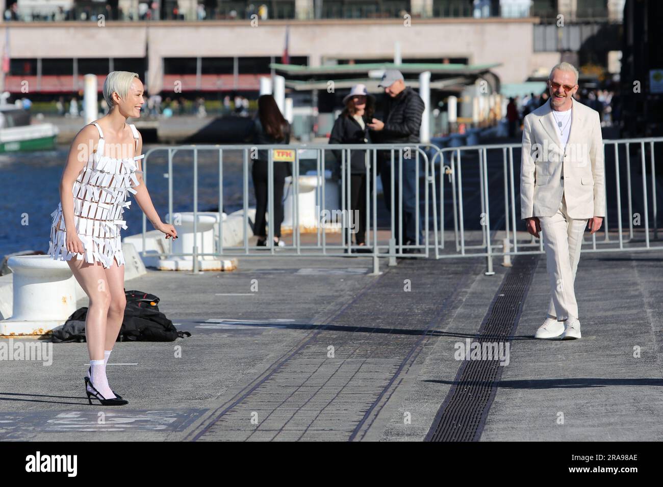 July 2, 2023: SIMON PEGG and POM KLEMENTIEFF during the 'Mission ...