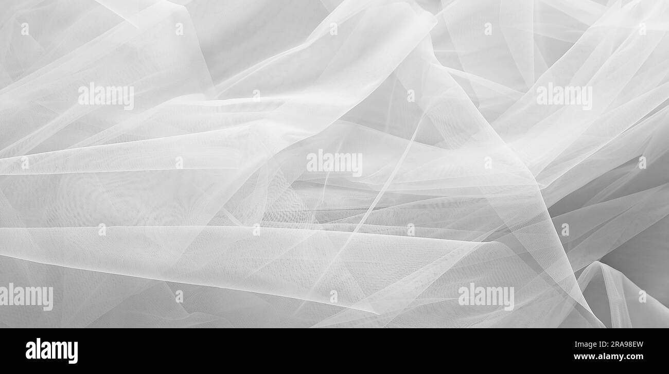 Beautiful white tulle fabric as background, banner design Stock Photo ...