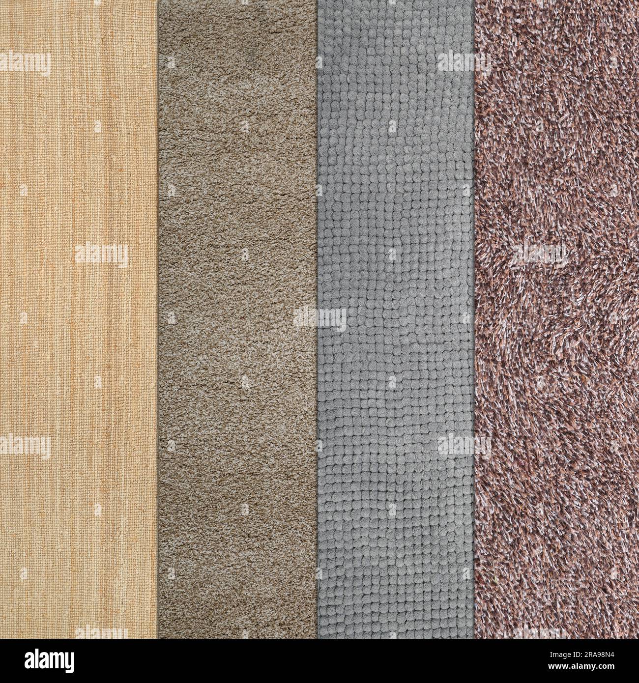 Collage with carpet textures in different colors Stock Photo - Alamy