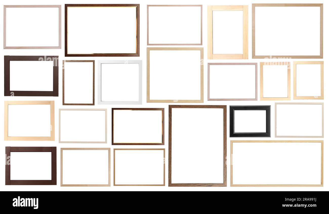 Set of many different frames isolated on white Stock Photo - Alamy