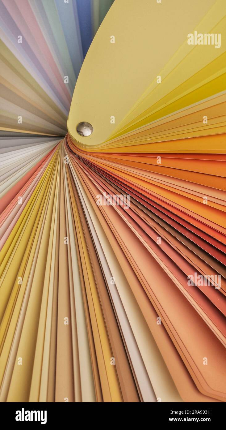 Colour swatches book. Rainbow sample colors catalogue Stock Photo - Alamy