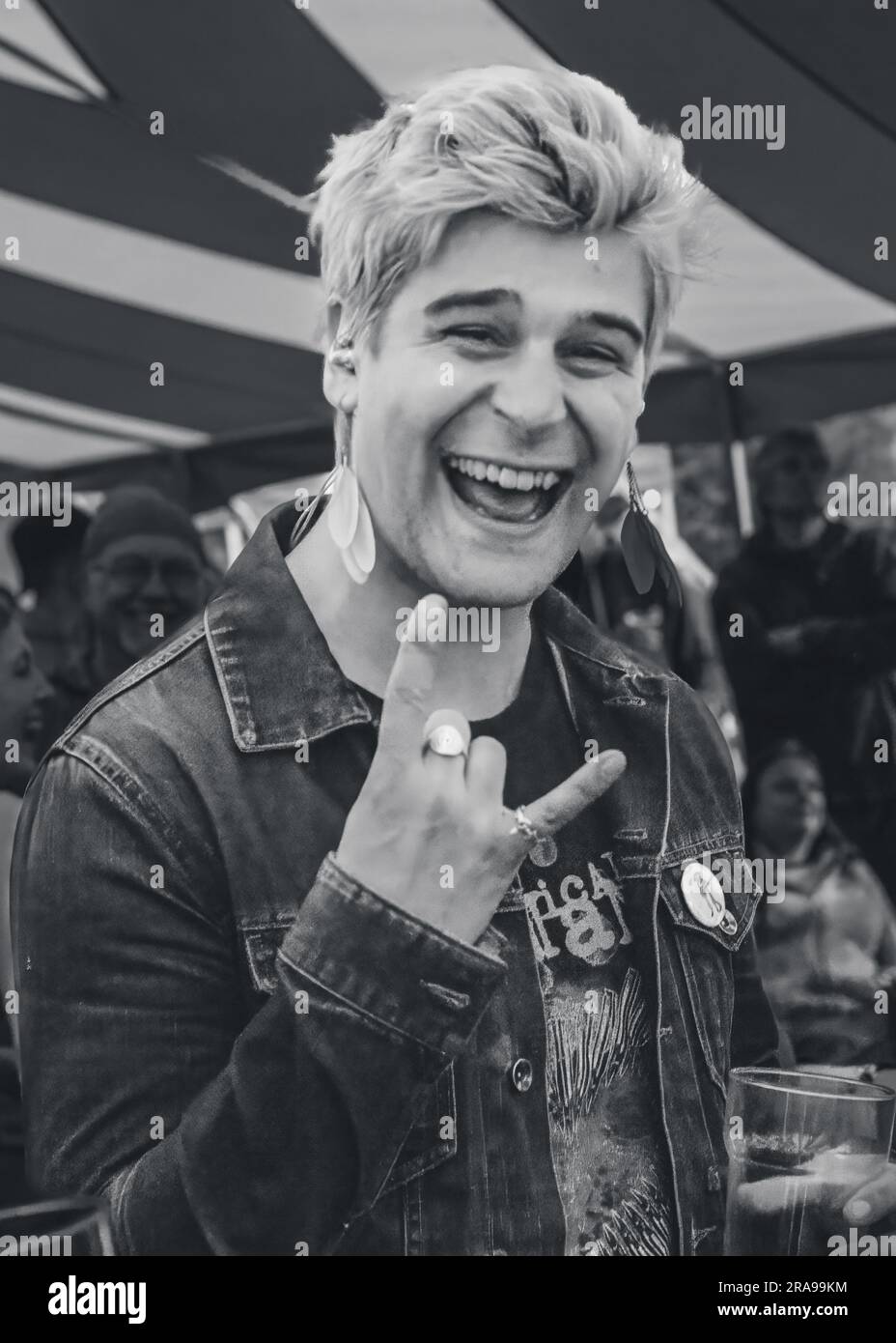 Sabine Hay, Derbyshire UK. 01 July 2023. Exile Music Festival. Caption ...