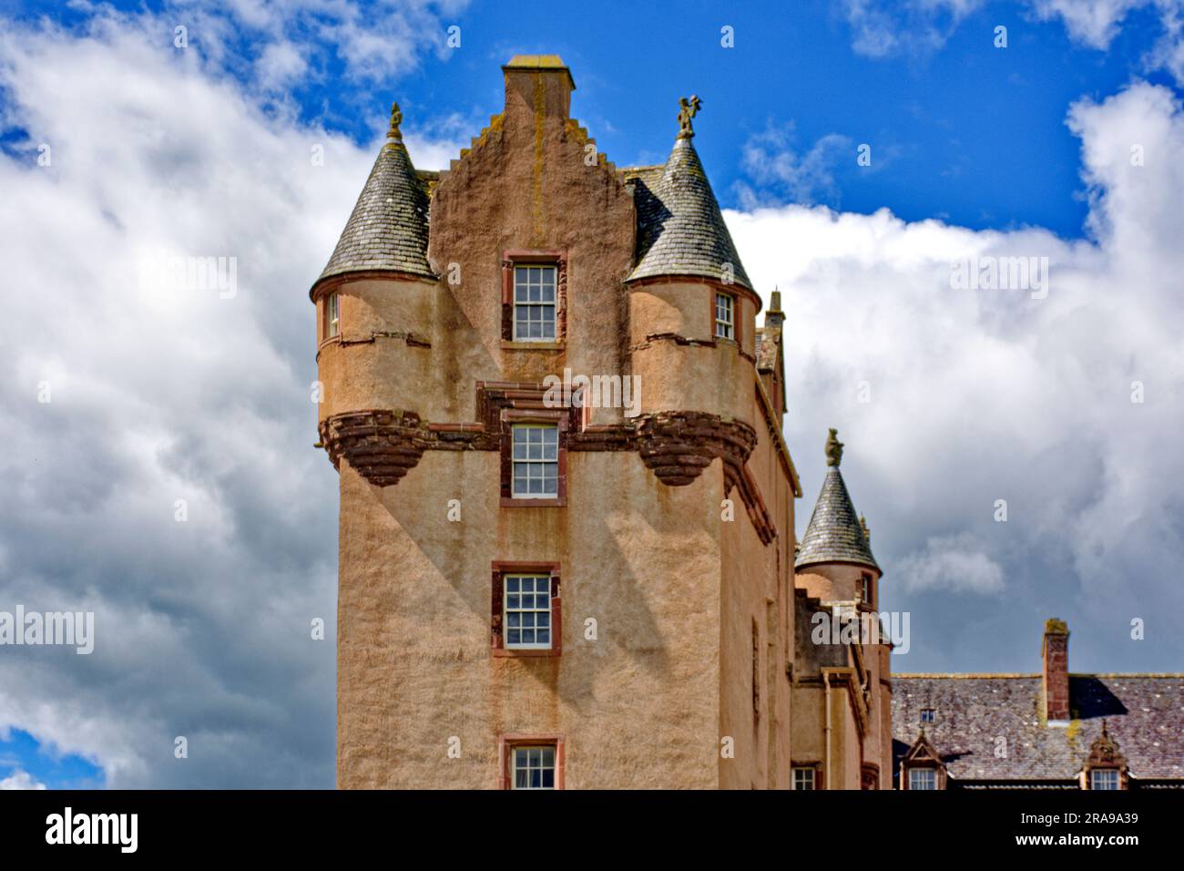 Fyvie Castle Fyvie Aberdeenshire Scotland in early summer tower detail ...
